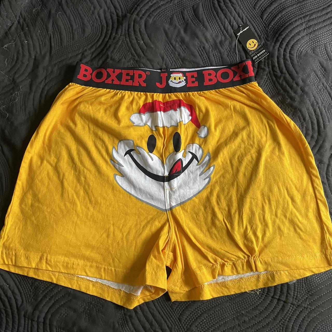 “Men’s” medium joe boxer smiley face Santa boxers/... - Depop
