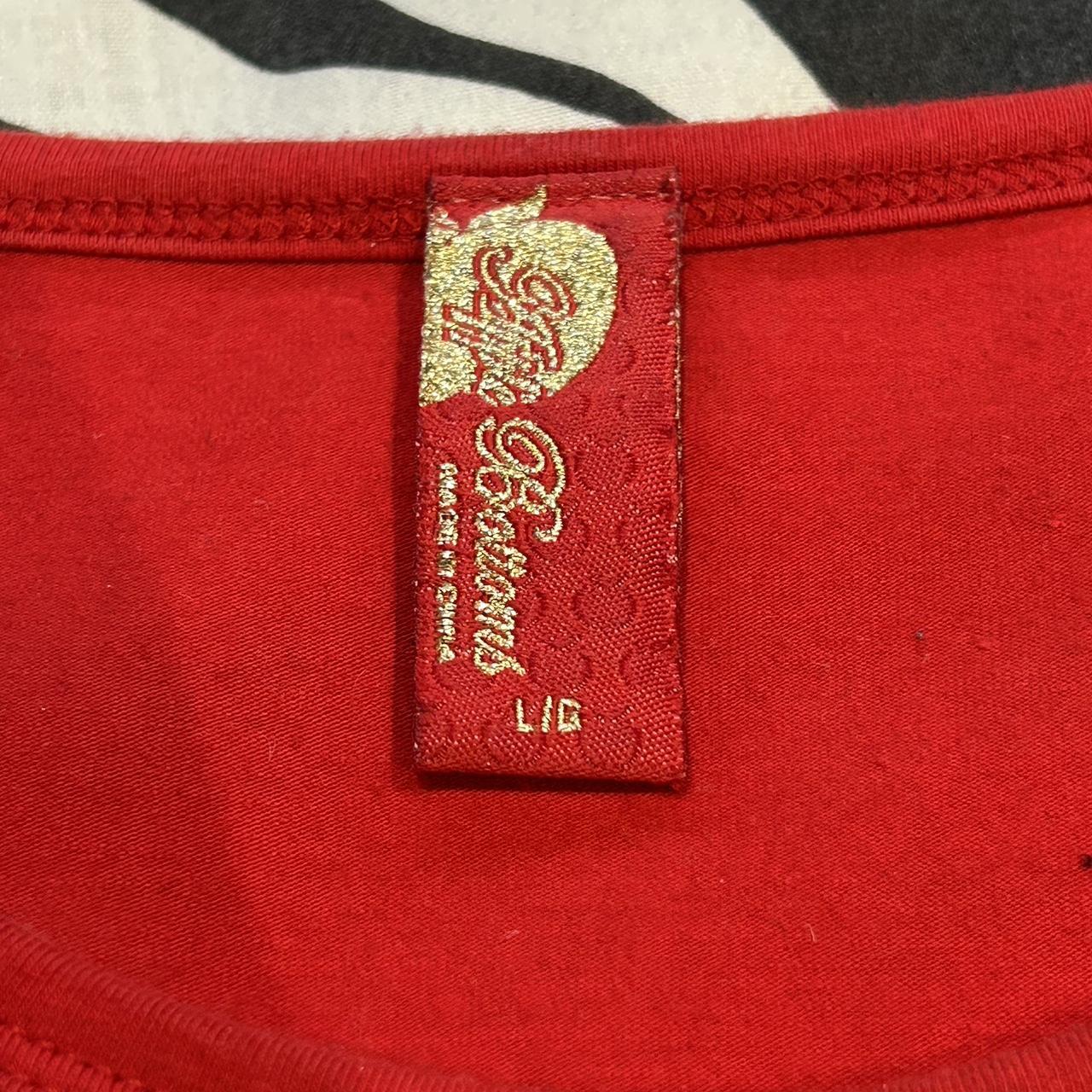 Red apple bottom t shirt worn once, excellent... - Depop