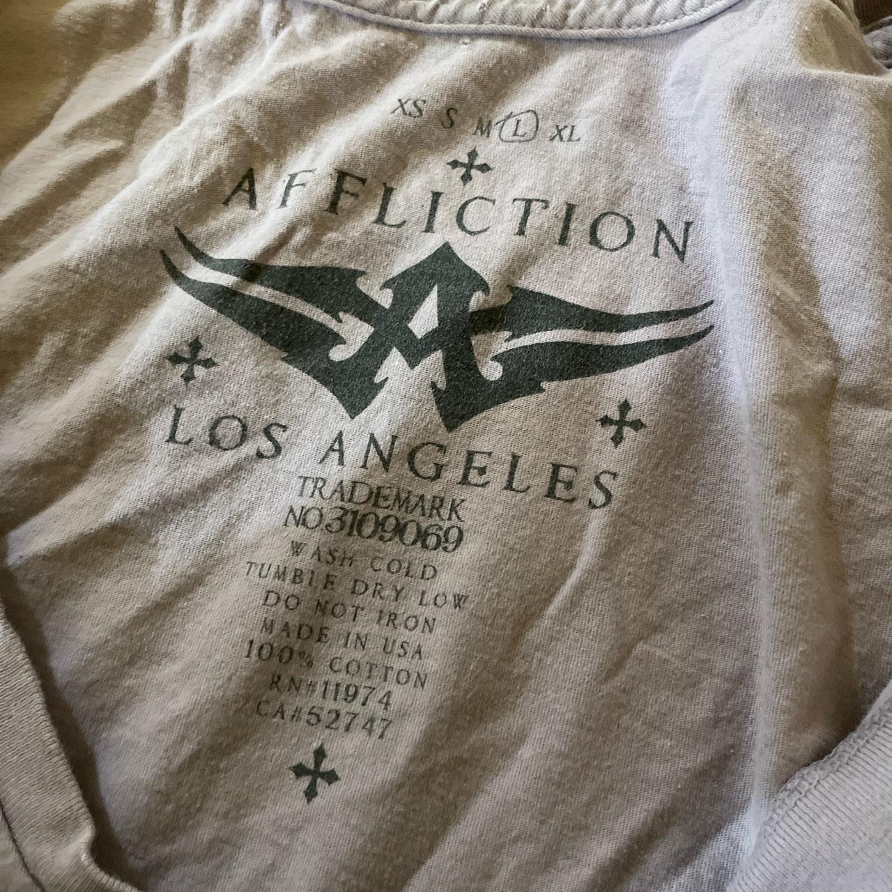 Affliction light purple v neck #y2k #grunge... - Depop