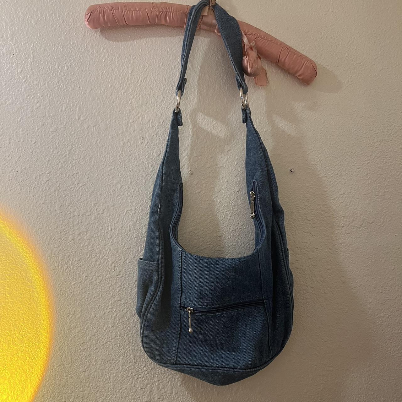 amazing denim slouch bag!!! can fit so much and goes... - Depop