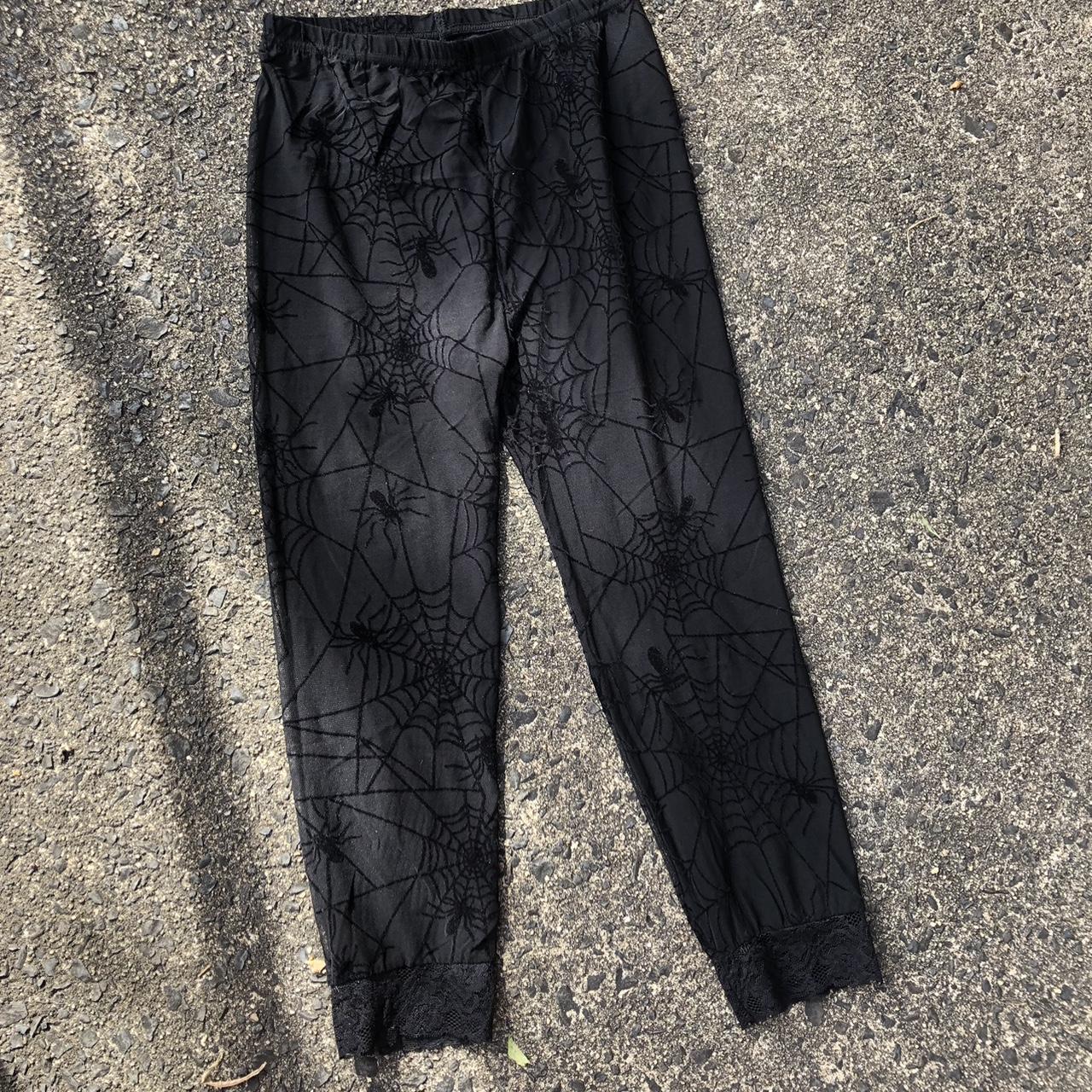 3/4 spider web lace stockings Never worn Small - Depop