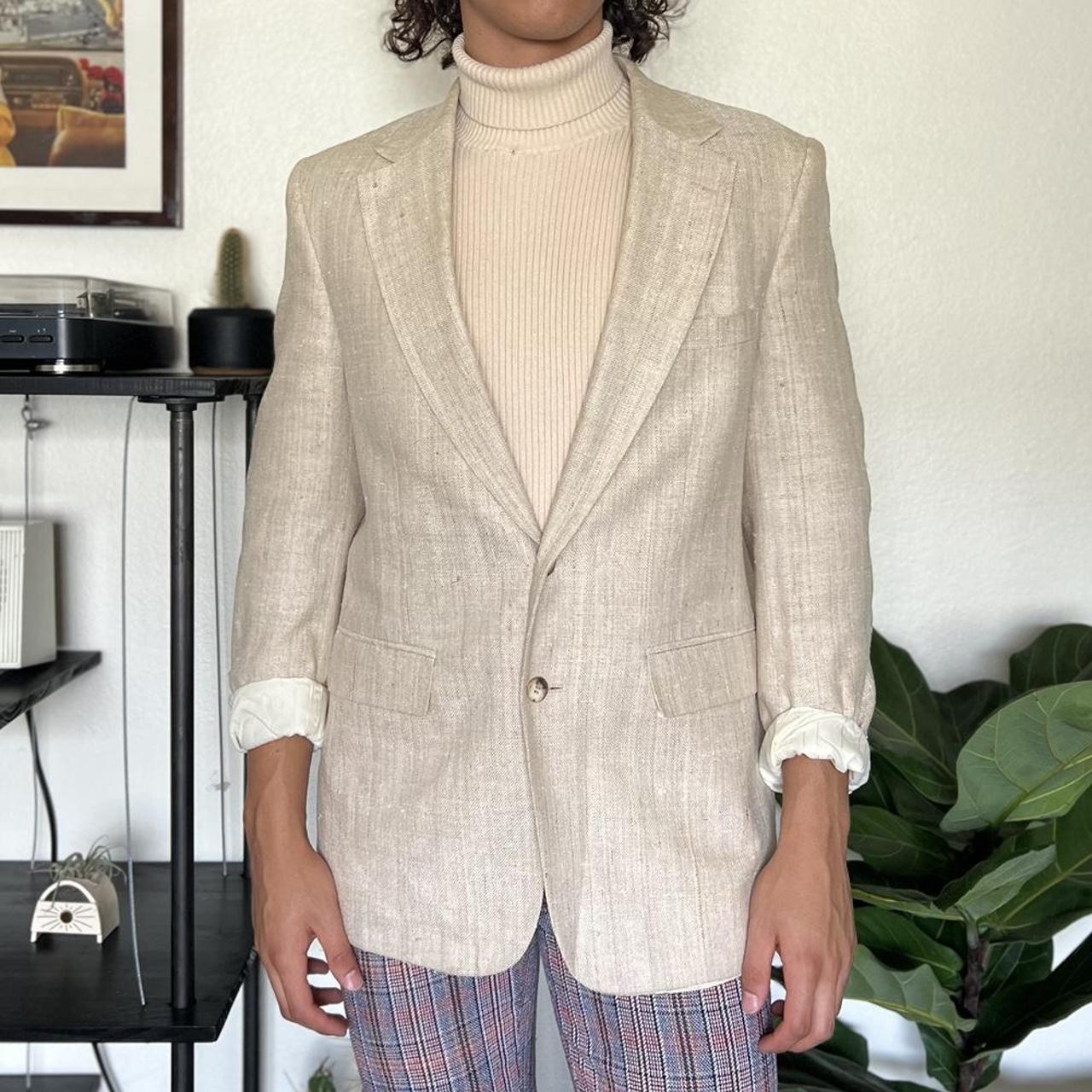 American Vintage Men's Cream Tailored-jackets | Depop