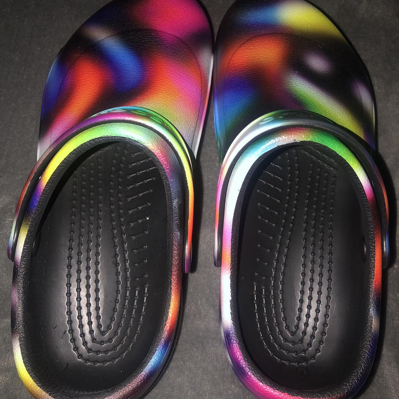solar rainbow croc clogs 9 in men 11 in... - Depop