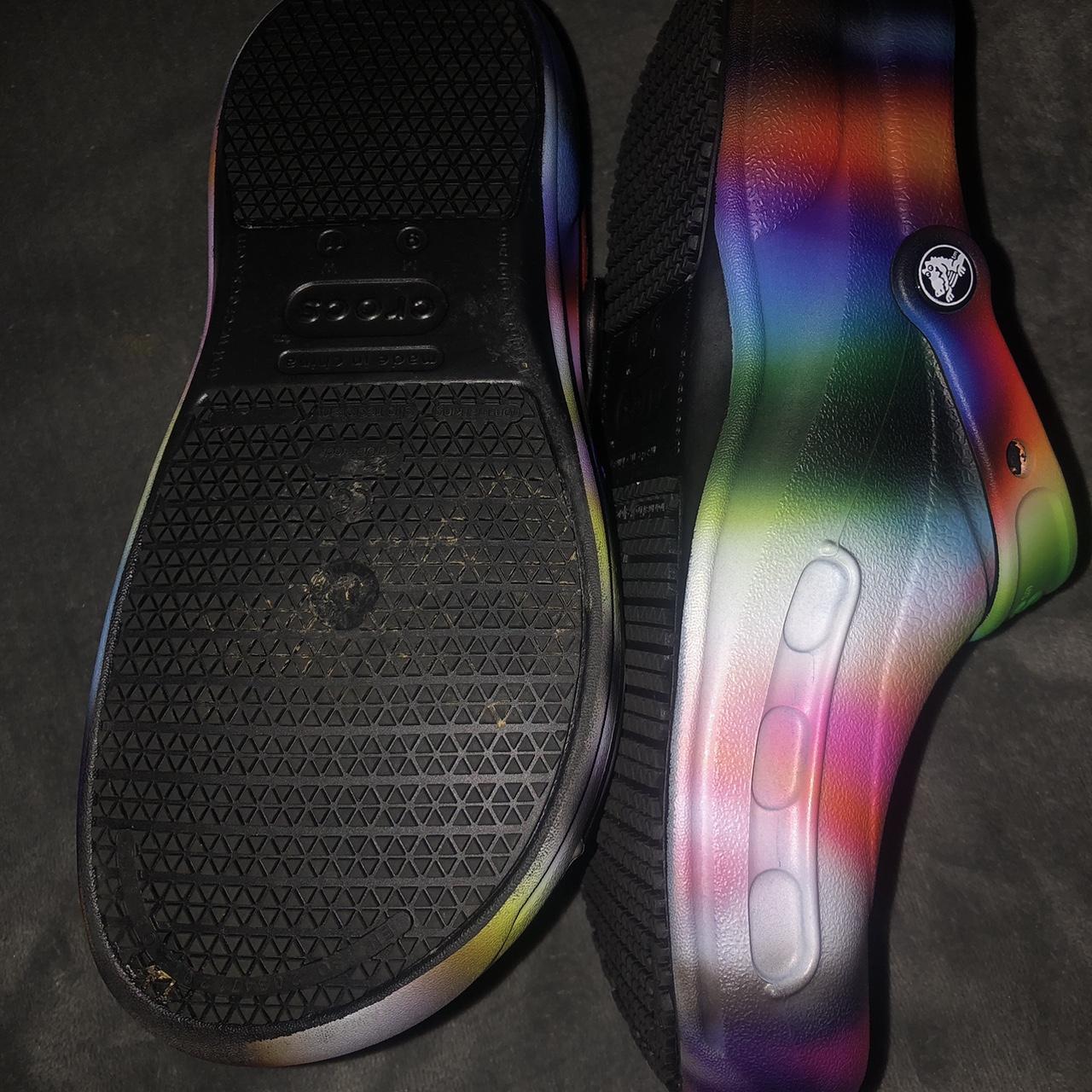 solar rainbow croc clogs 9 in men 11 in... - Depop