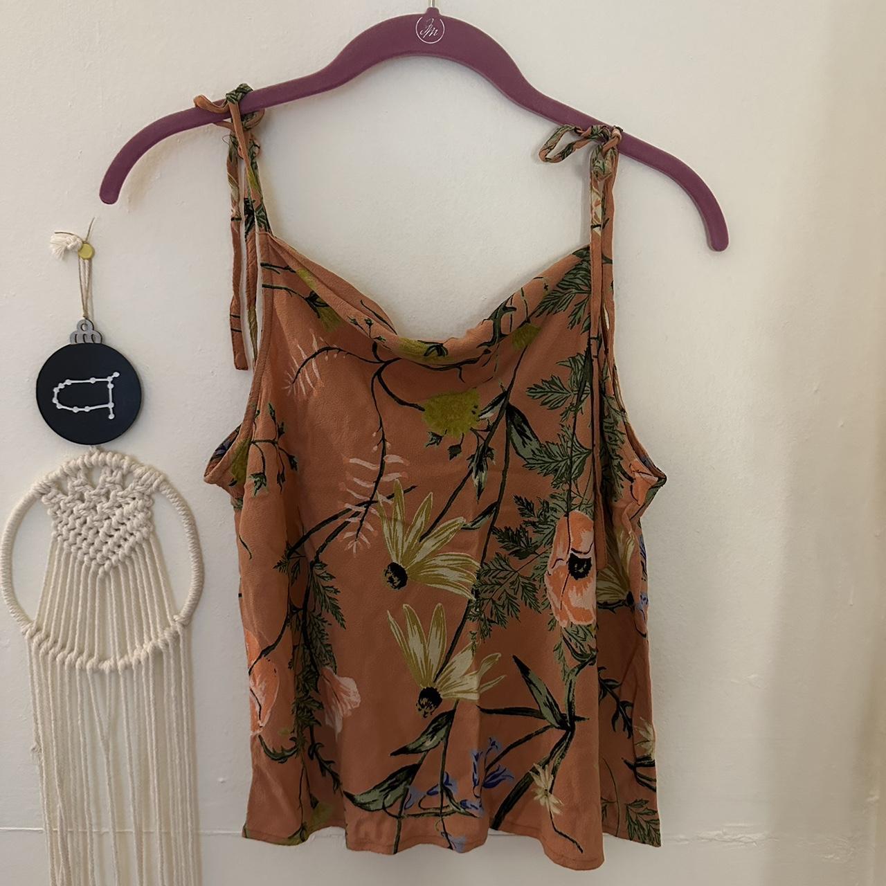 Amuse Society cowl neck floral tank #amusesociety... - Depop