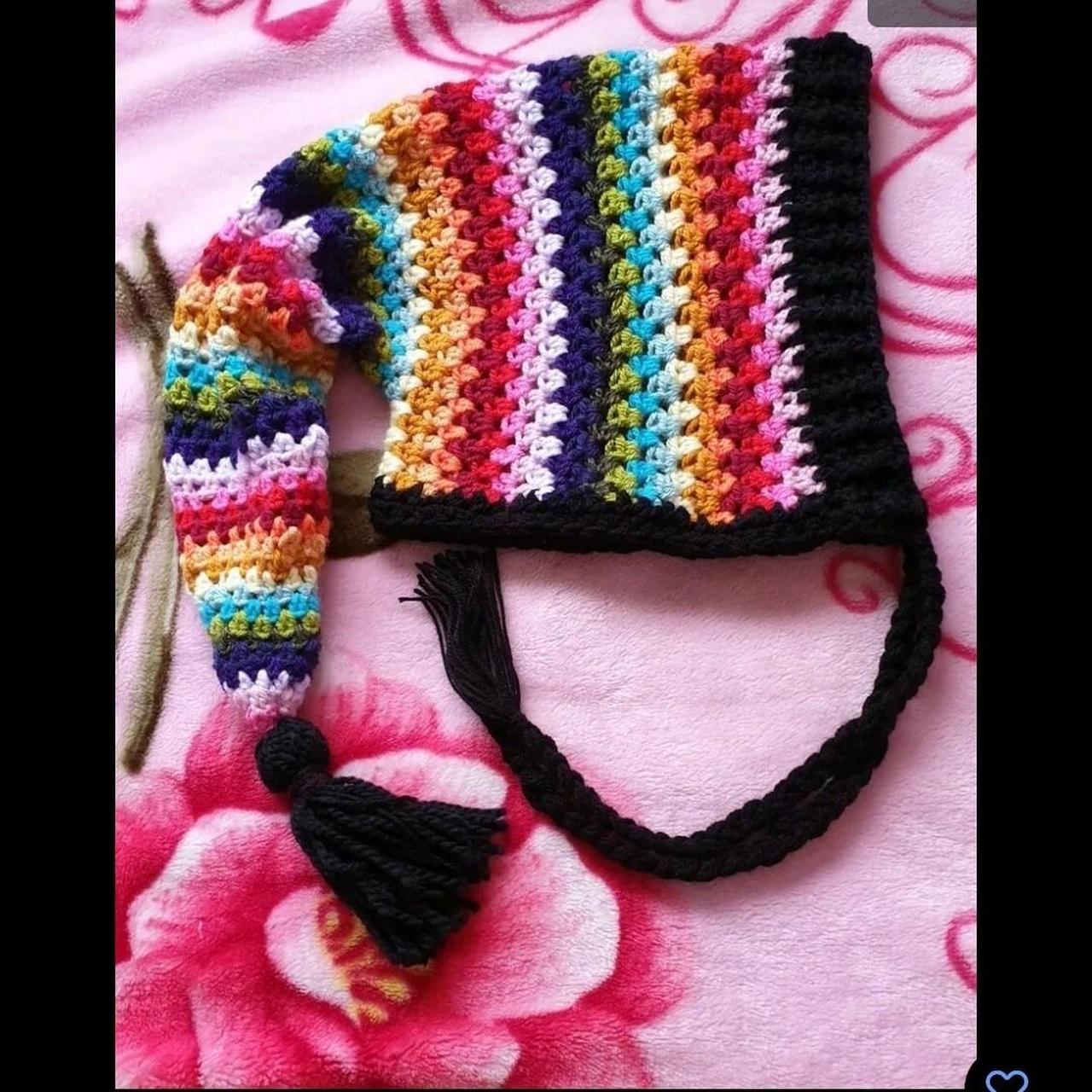 Handmade crochet medieval liripipe hood. long tail... - Depop