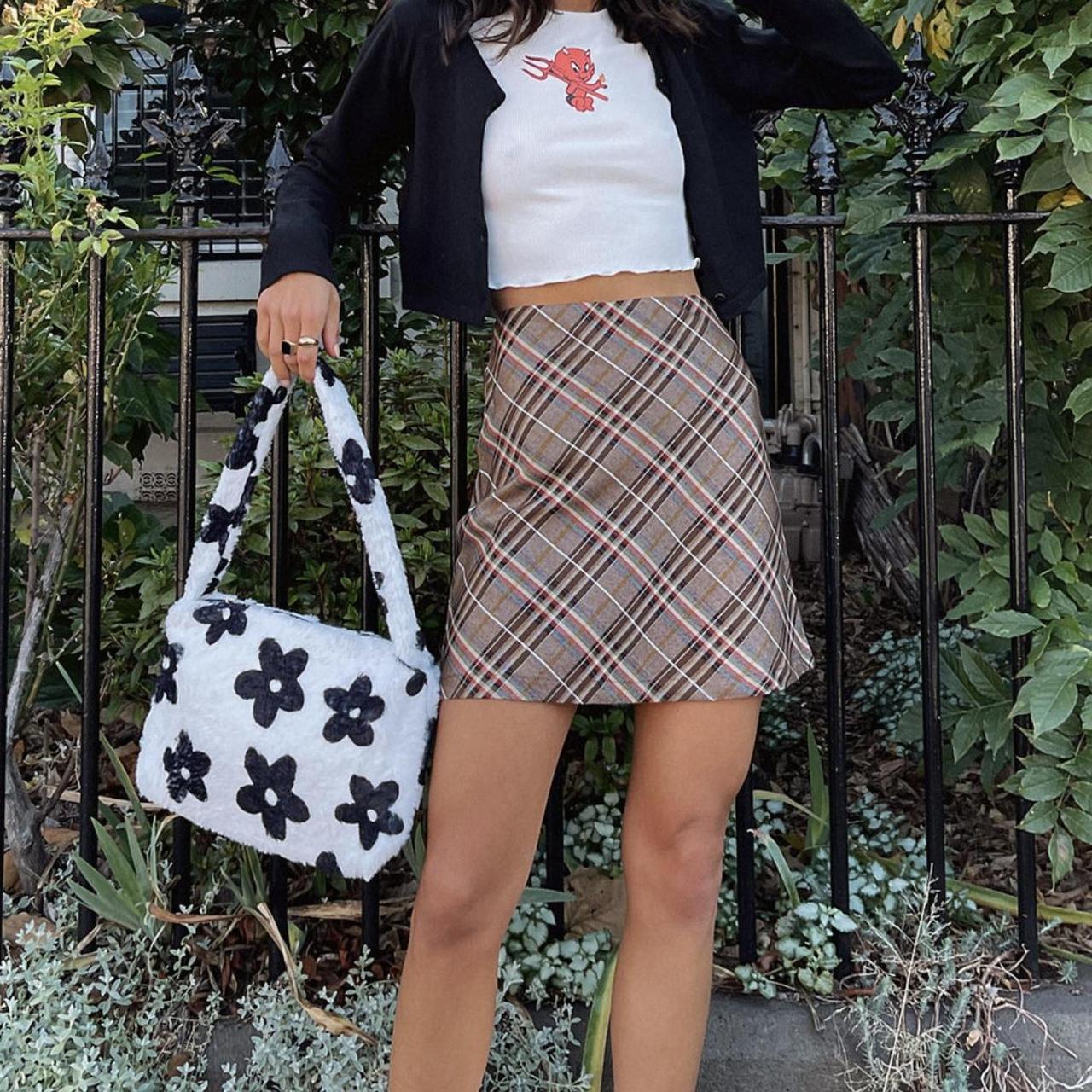 Princess Polly Darwin Plaid Mini Skirt Like new... - Depop