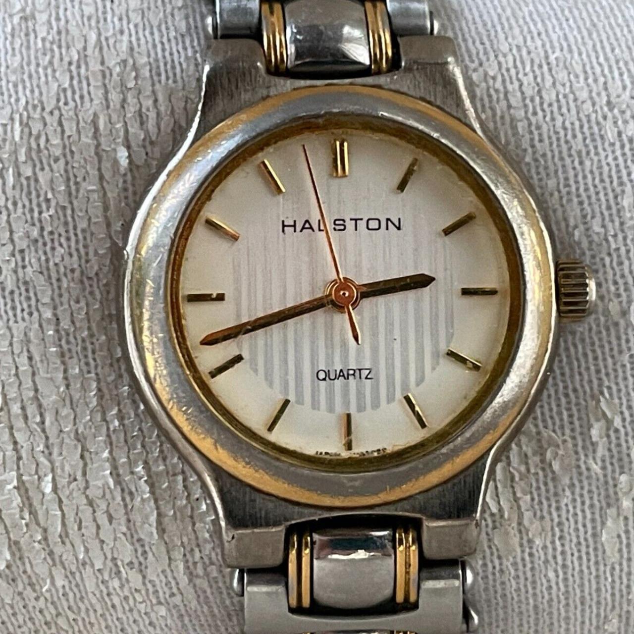 Halston Ladies Wristwatch Dual Tone Silver/Gold... - Depop