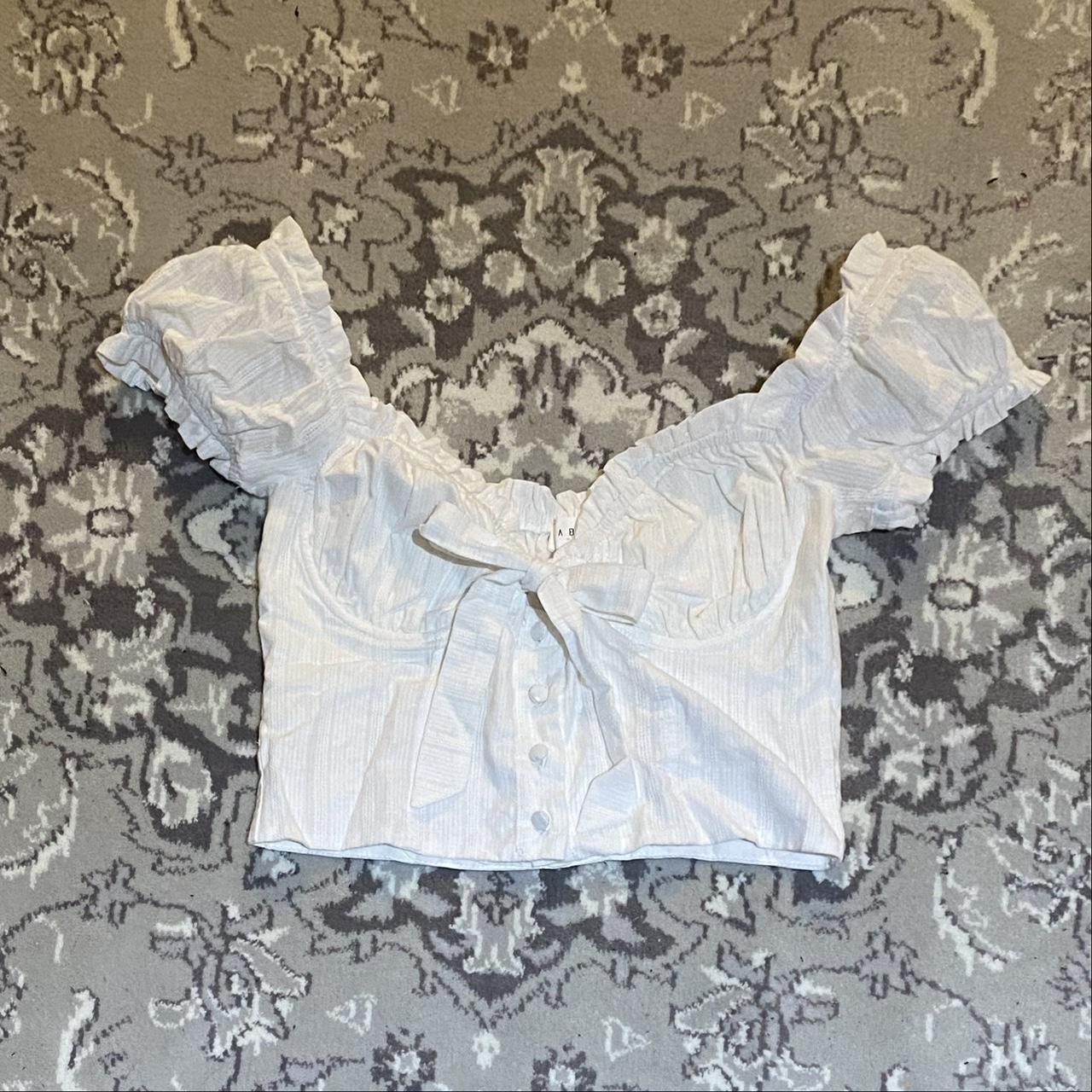 white cottagecore crop top size s perfect for layering - Depop