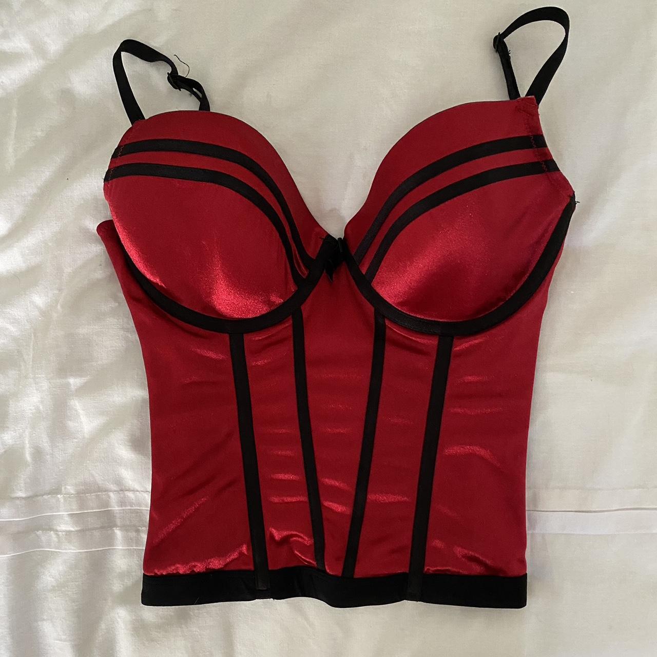 Red And Black Corset Top Size Xs6 Fits C Cup In Depop