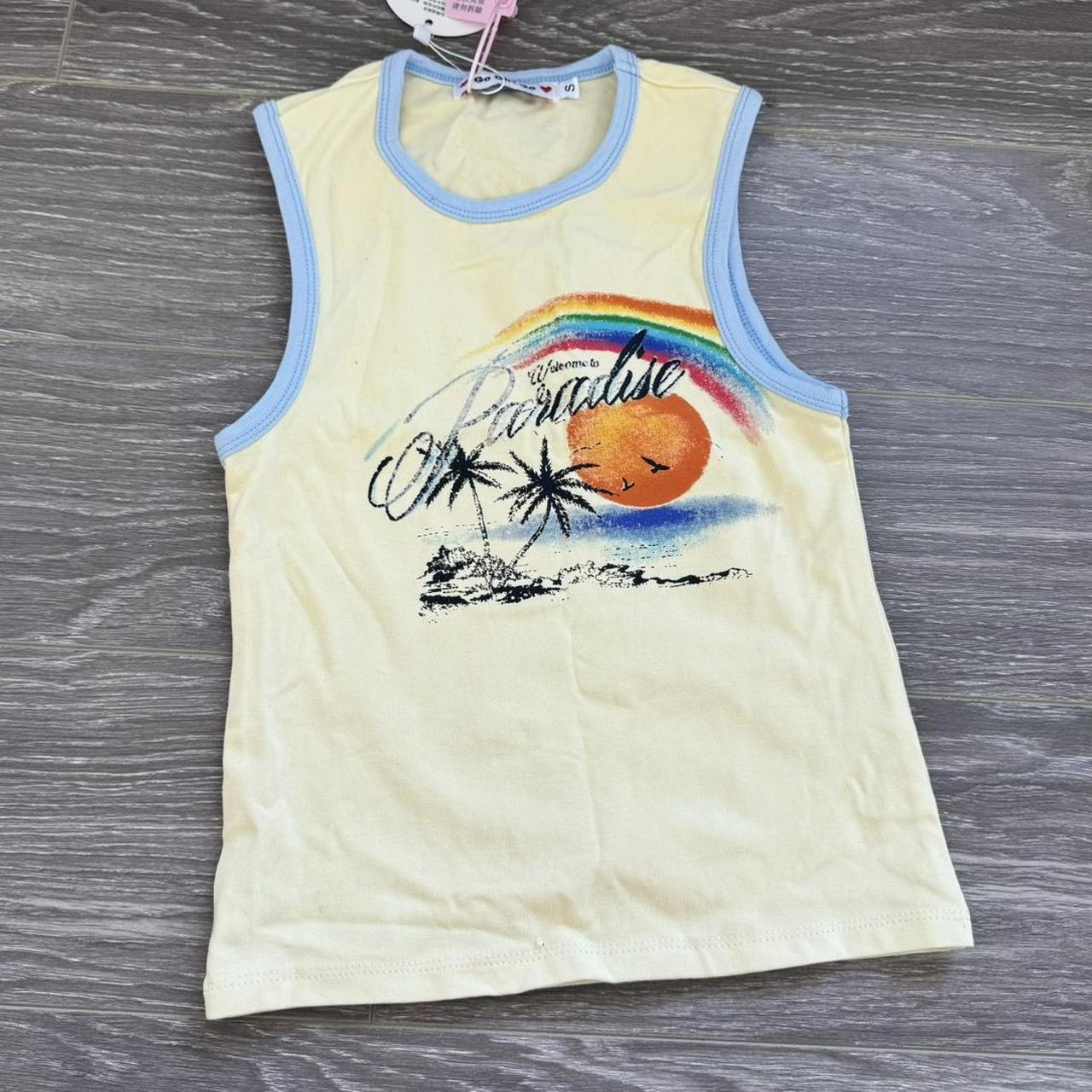 pastel yellow summer tank 🚲 size SMALL - Depop