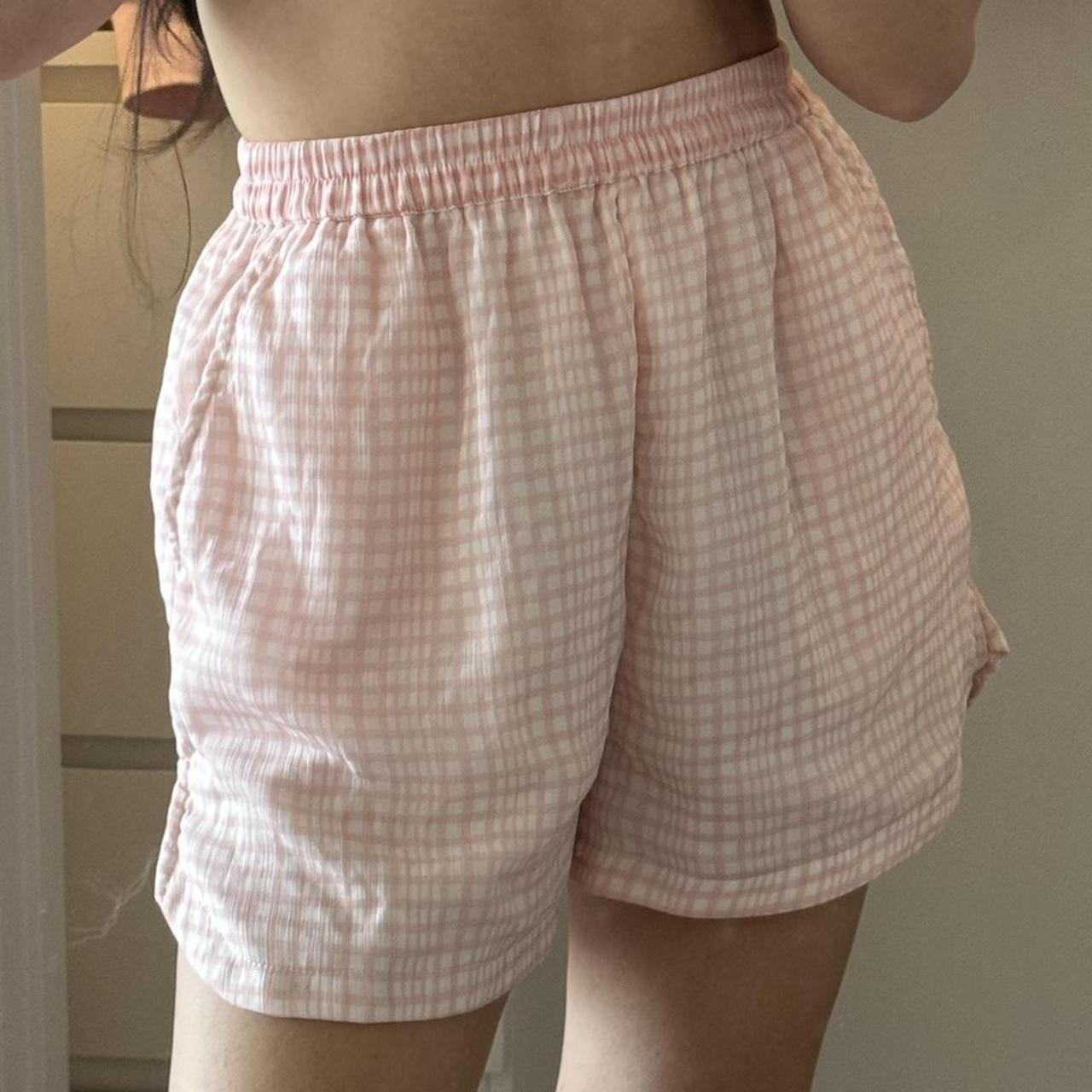 baby pink checkered shorts 🍰 best for sizes... - Depop