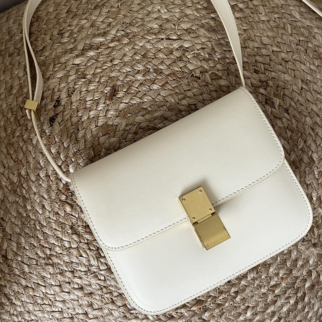 Very cute White crossbody bag with adjustable... - Depop
