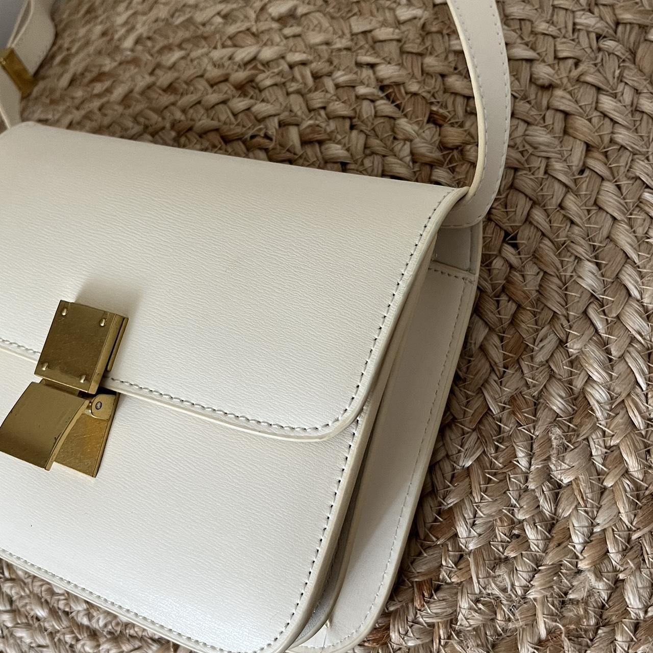 Very cute White crossbody bag with adjustable... - Depop