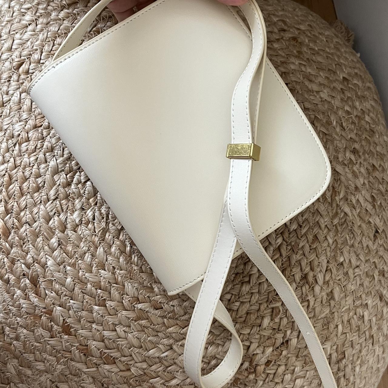 Very cute White crossbody bag with adjustable... - Depop