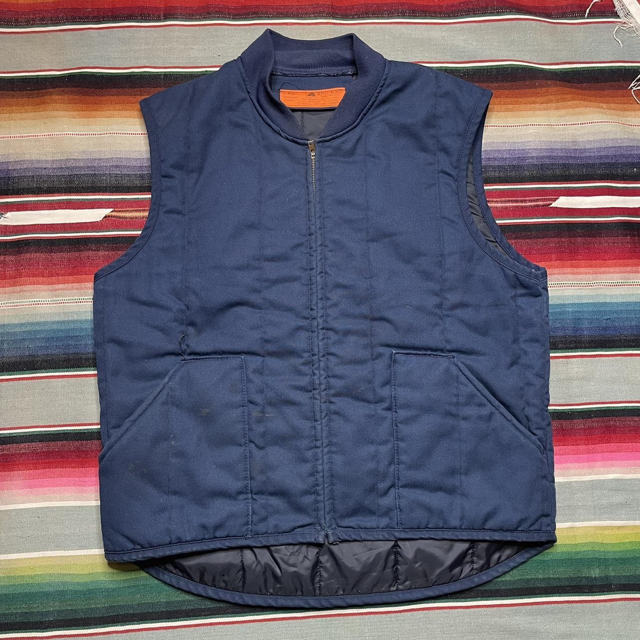 Vintage red kap quilted vest workwear 80s 90s Vtg... - Depop