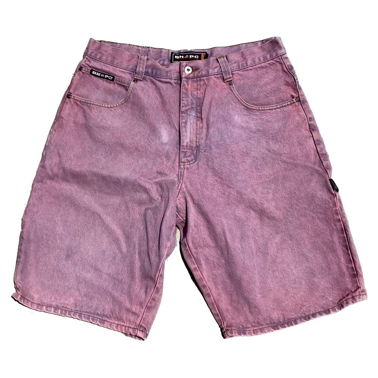 vintage pink hand dyed jorts, supa dope ones here.... - Depop
