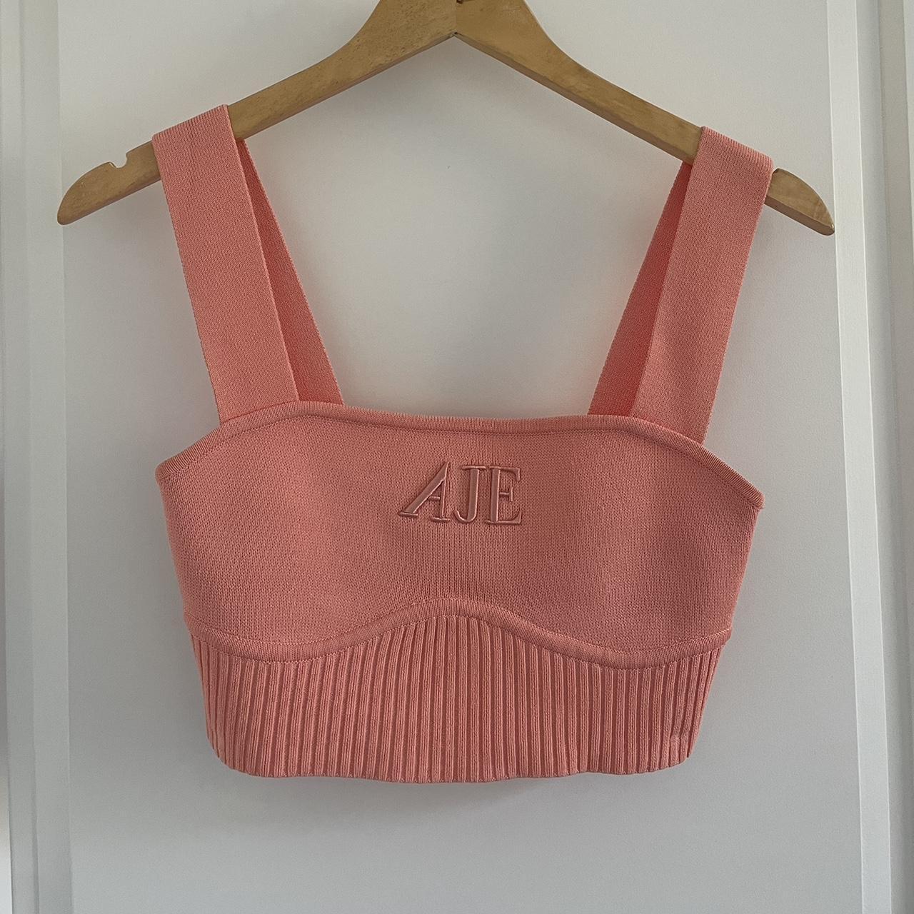 Aje Women's Pink Crop-top | Depop