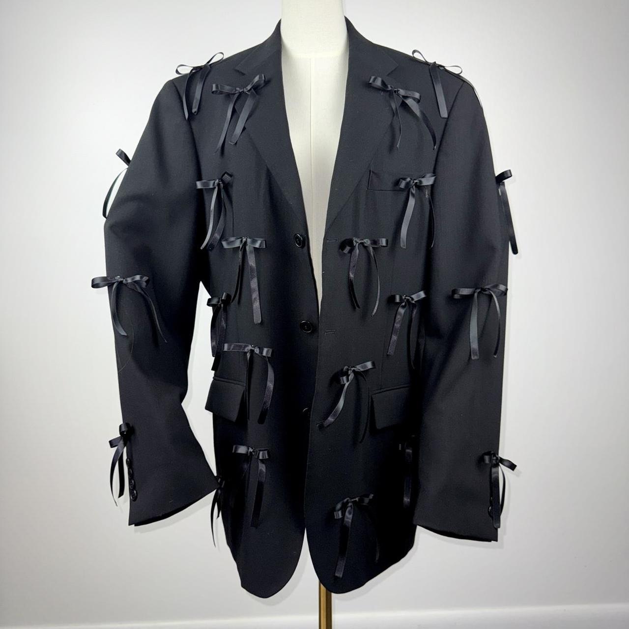 Custom suit jacket with satin bows. Unisex style.... | Depop
