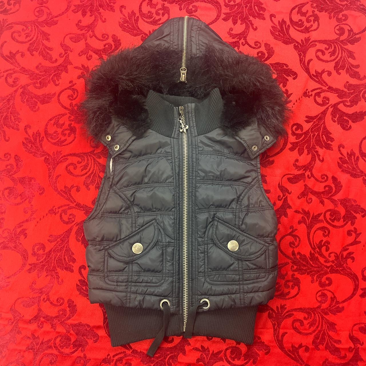 The perfect goth puffer vest 🦇 Brand is BB Dakota.... - Depop