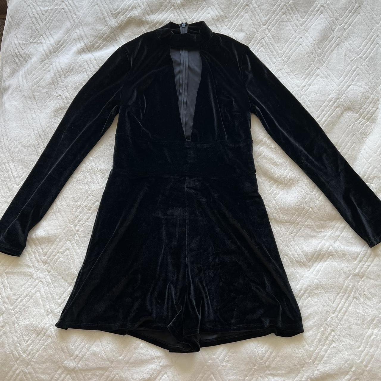 Express black turtleneck open chest romper - Depop