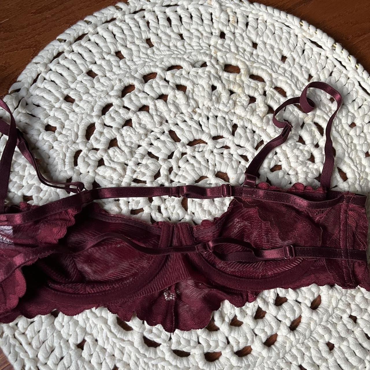 Rococo Lingerie Set Balconette Bra and garter Rich... - Depop