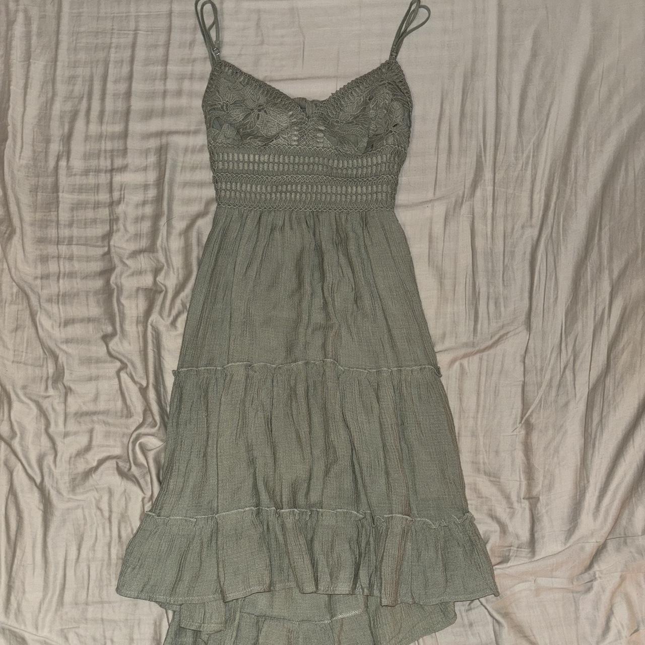 - Love tree sage green sundress - Lace chest area -... - Depop