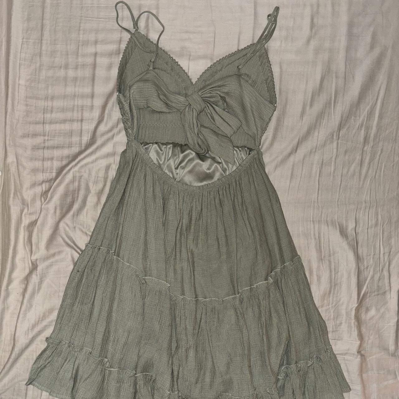 - Love tree sage green sundress - Lace chest area -... - Depop