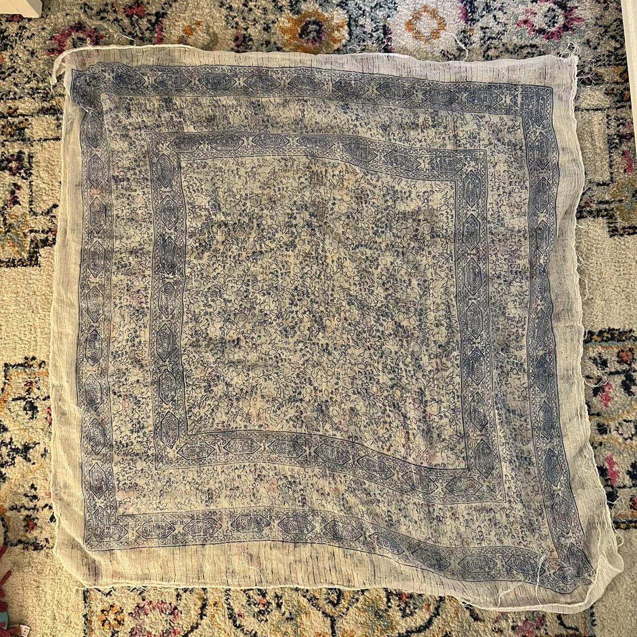 beautiful blue and white wrap with silver sparkle... - Depop