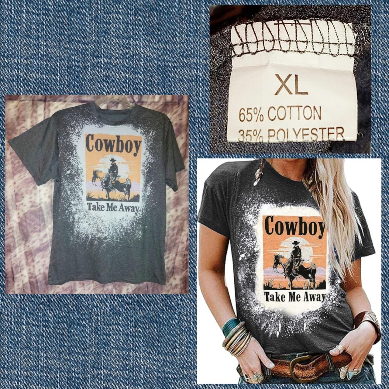 PREOWNED Unknown brand Gray/Multicolor Cowboy Take... - Depop