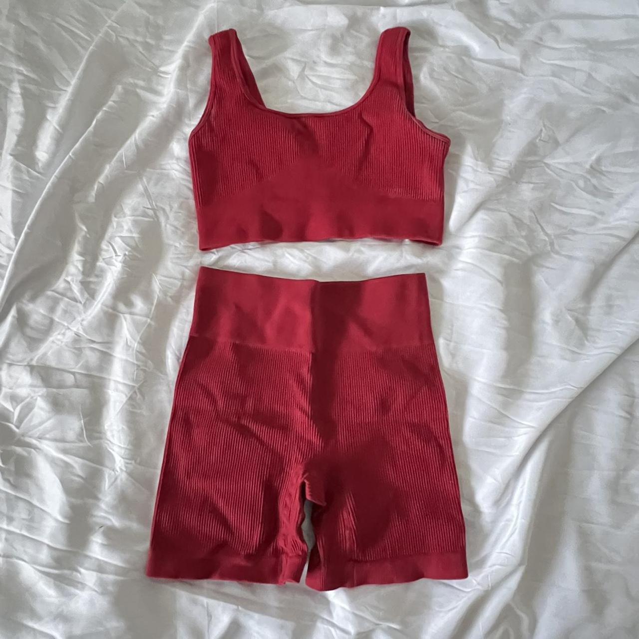 Red workout set - Depop