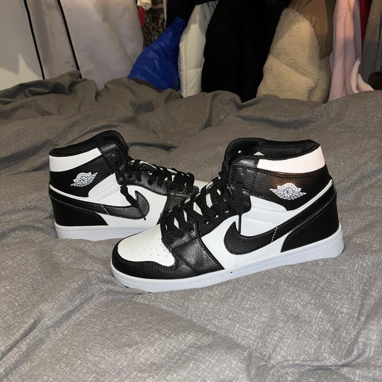 Jordan 1s panda black and white mid dunks #jordan... - Depop