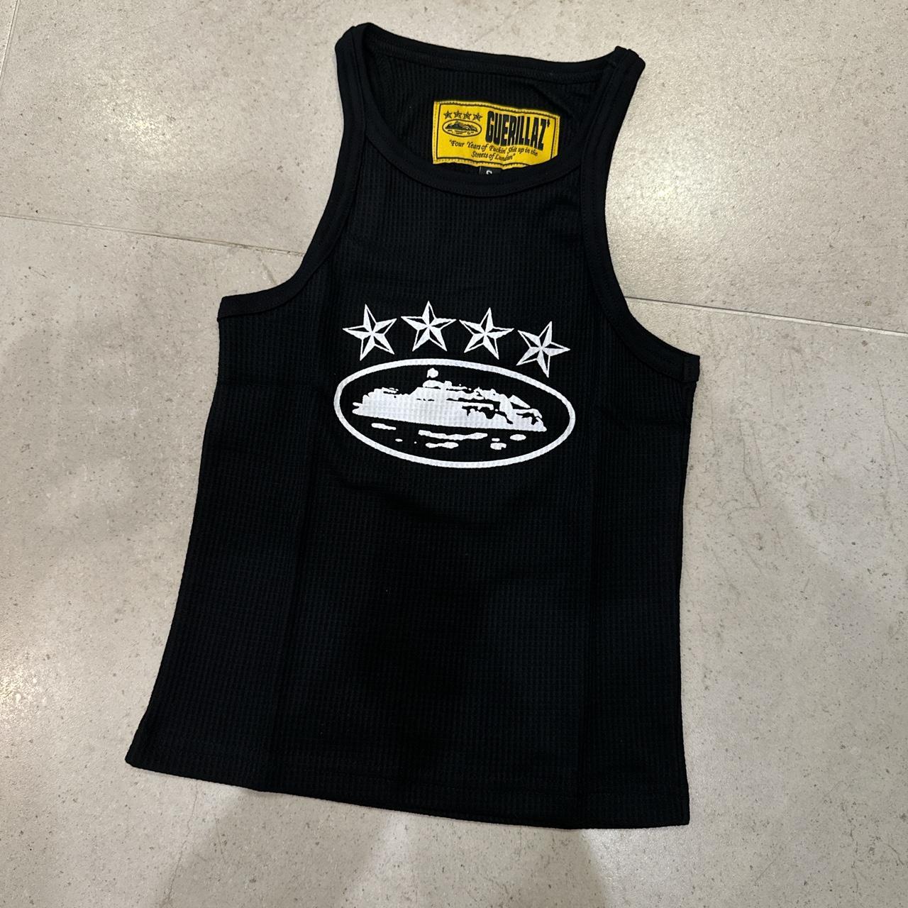 Black Womens Corteiz Star Alcatraz Vest / Crop Top /... - Depop