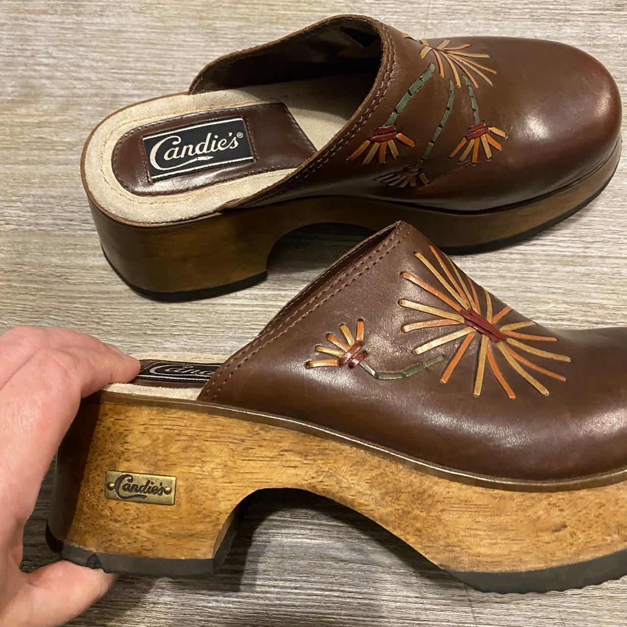 Candies hippie boho wood clogs #clogs#groovy#wooden# - Depop