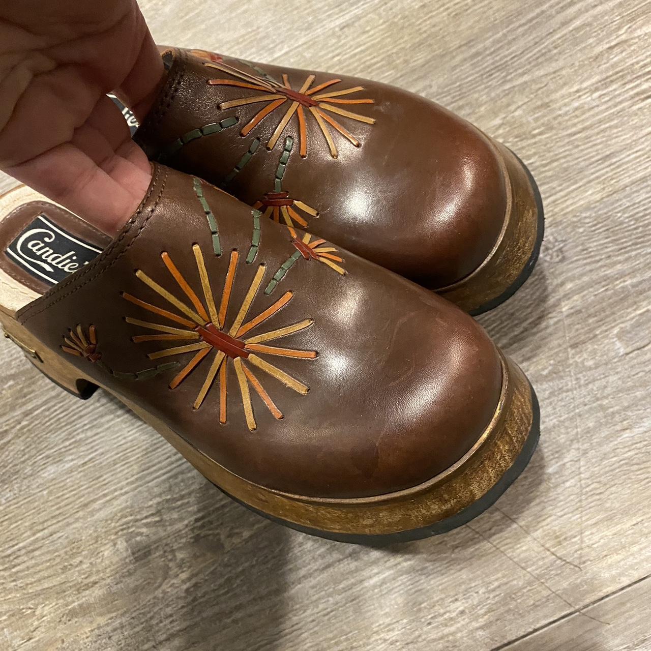 Candies hippie boho wood clogs #clogs#groovy#wooden# - Depop