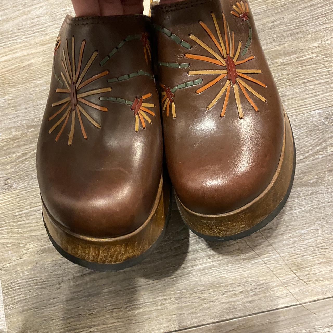 Candies hippie boho wood clogs #clogs#groovy#wooden# - Depop