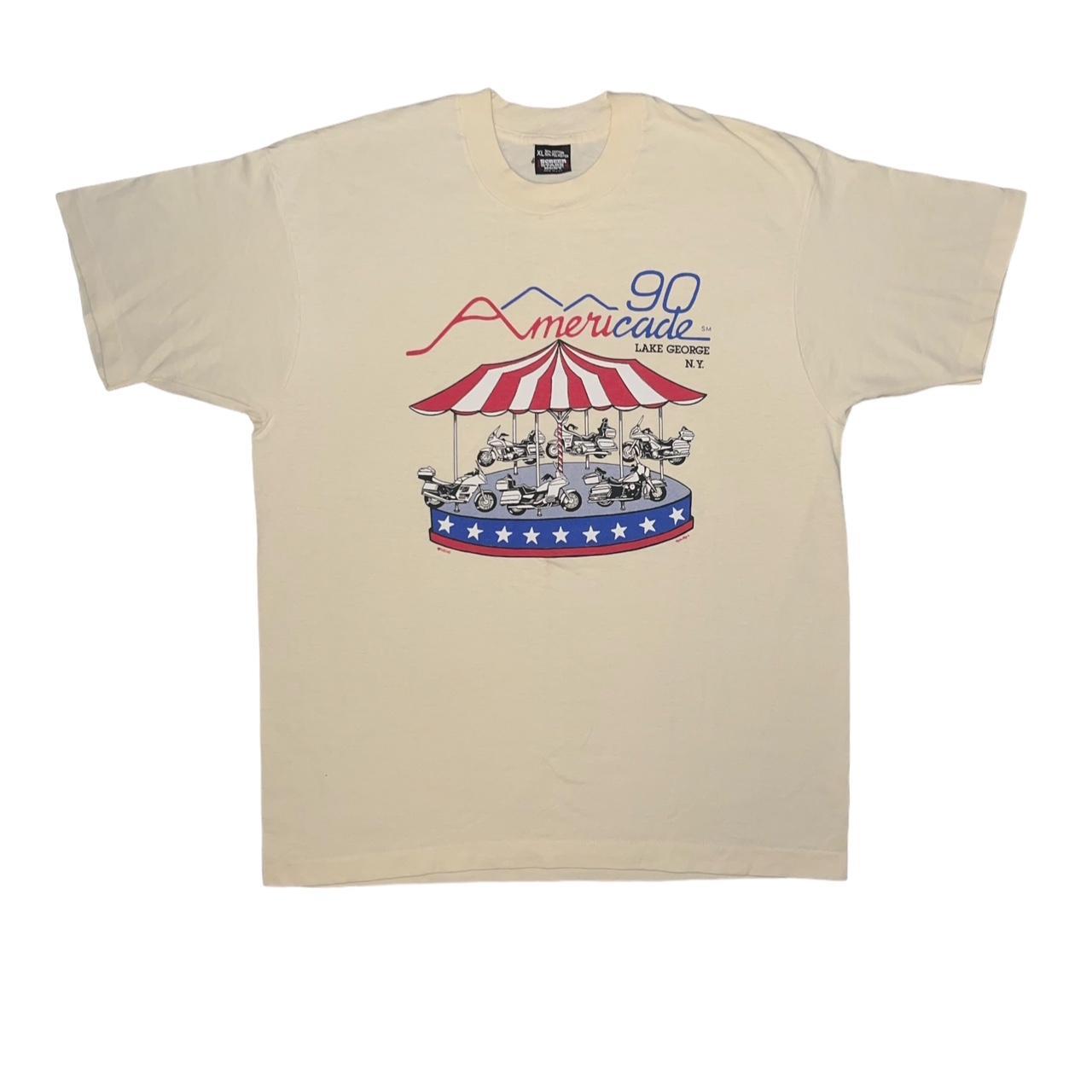 1990 Americade Motorcycle Rally Cream Vintage... | Depop
