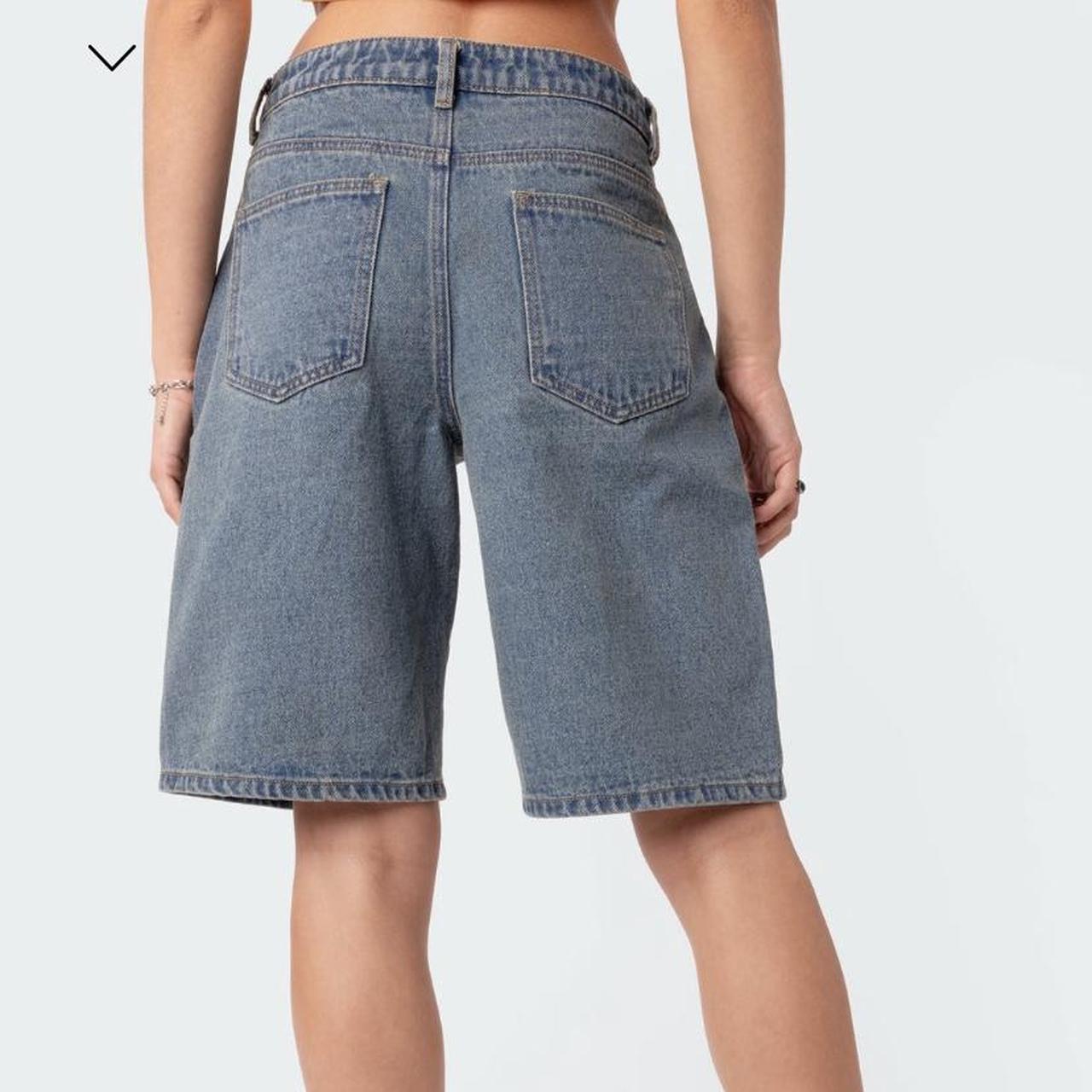 Edikted long denim shorts Jorts Size xs - Depop
