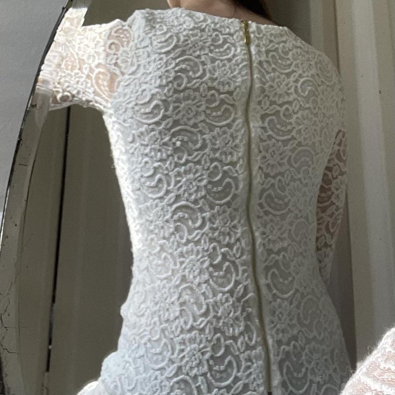 Glamorous White Lace Bodycon dress Size XS UK 6 /... - Depop
