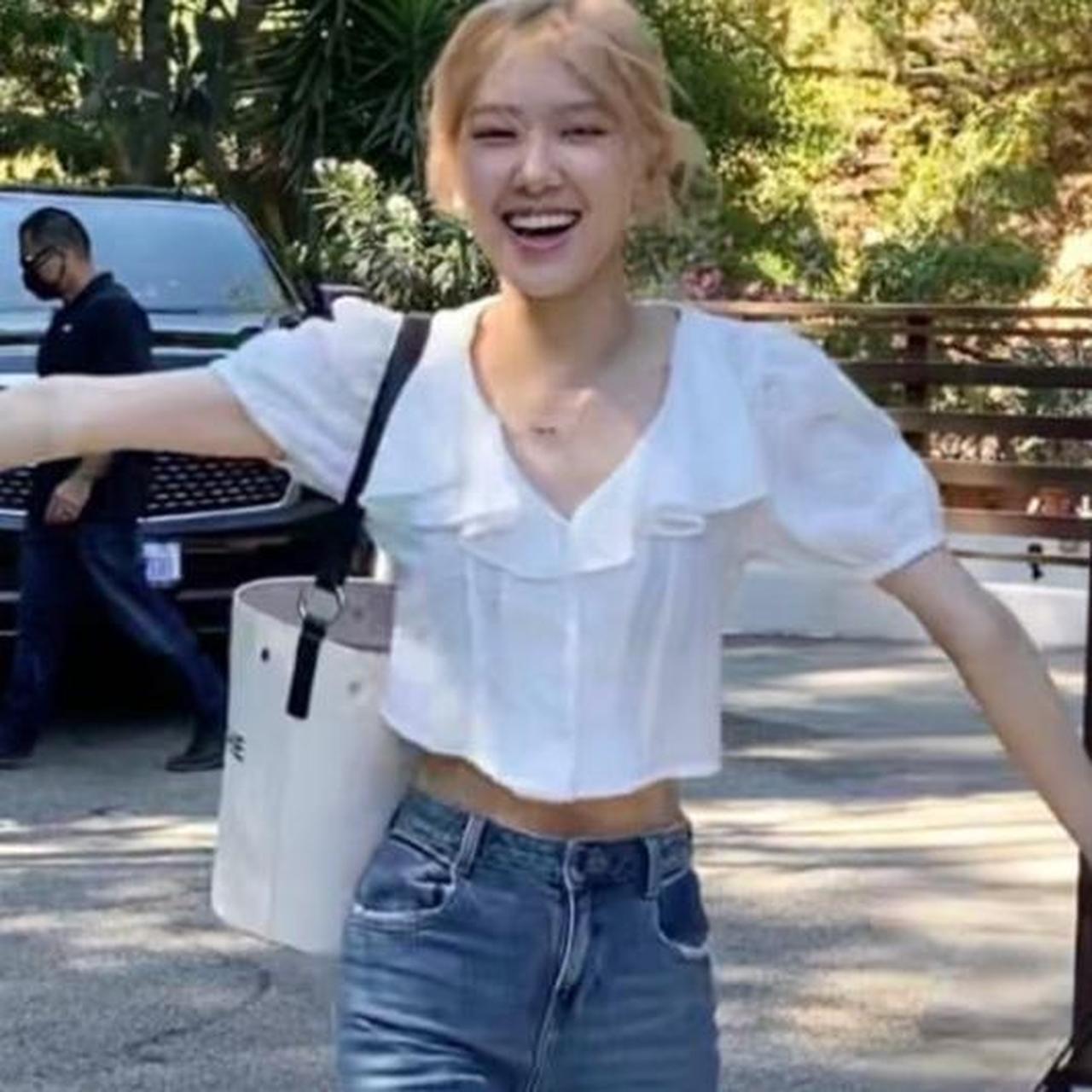 BLACKPINK ROSÉ curetty blouse so cute, only worn... - Depop