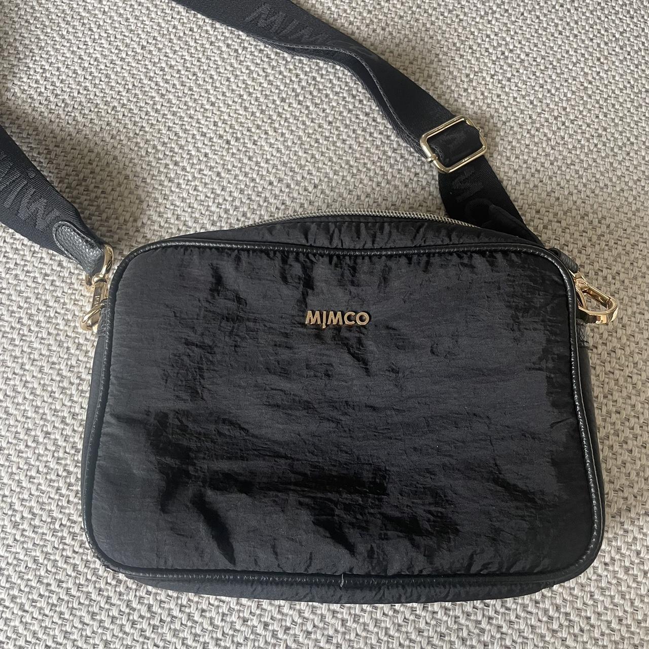 Mimco flight camera cross body nylon bag black with... | Depop