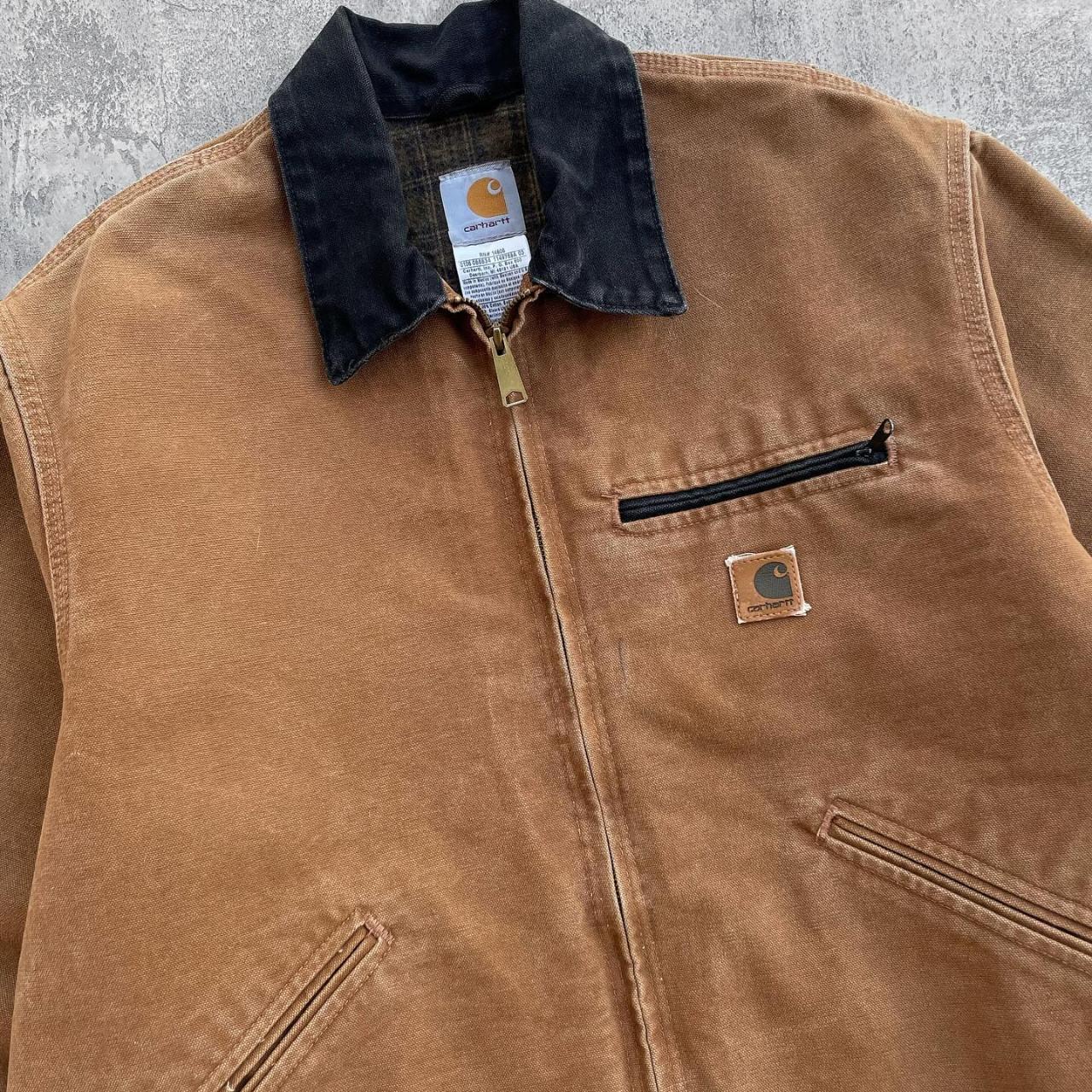 Faded Brown Vintage Carhartt Detroit Jacket J97... - Depop