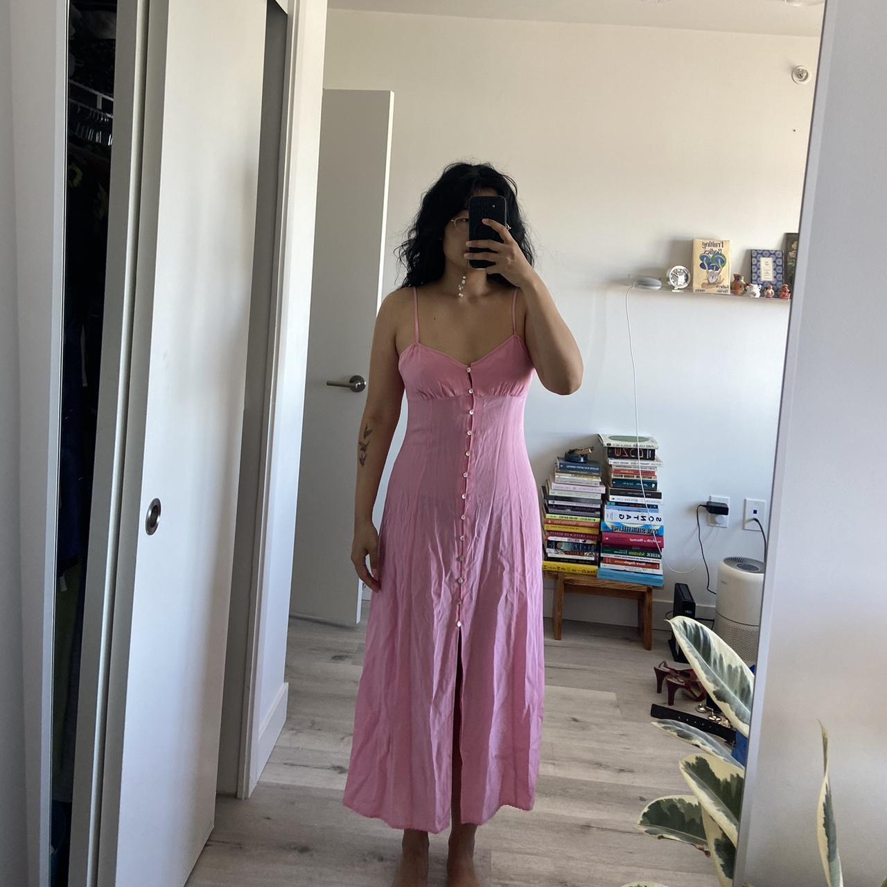 BNWT Aritzia Wilfred le fou 100% silk pink dress.... | Depop