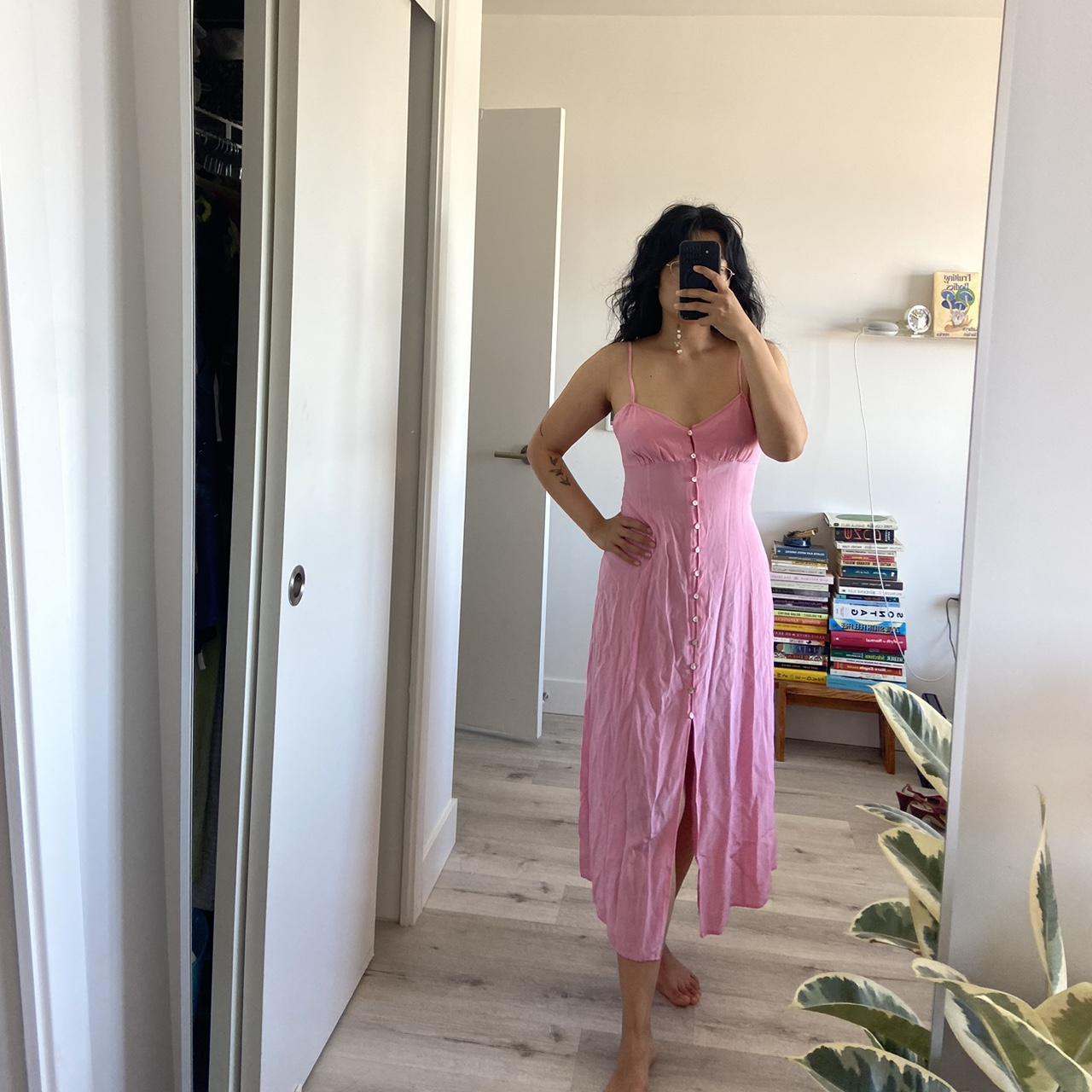 BNWT Aritzia Wilfred le fou 100% silk pink dress.... | Depop