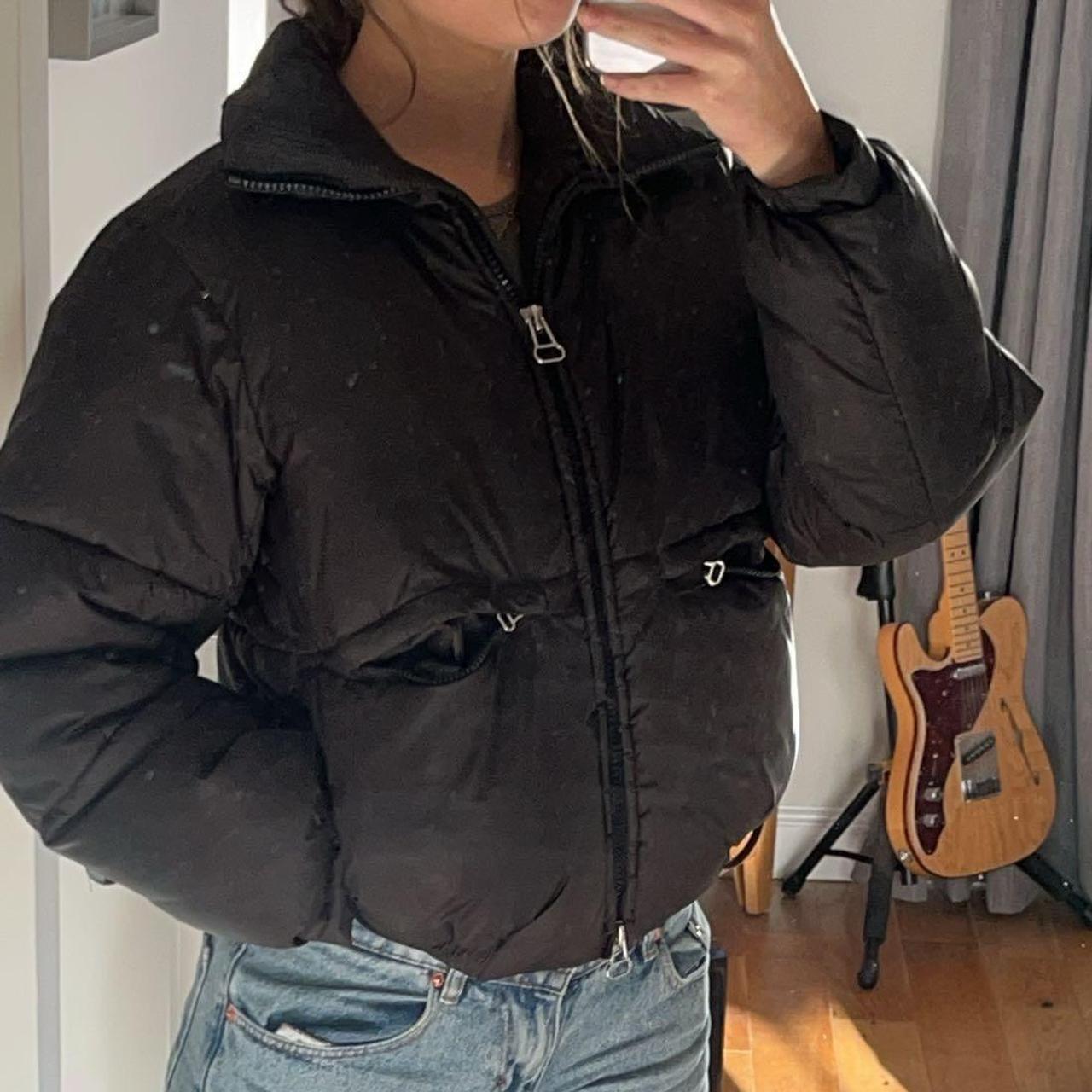 Weekday black puffer coat - Depop