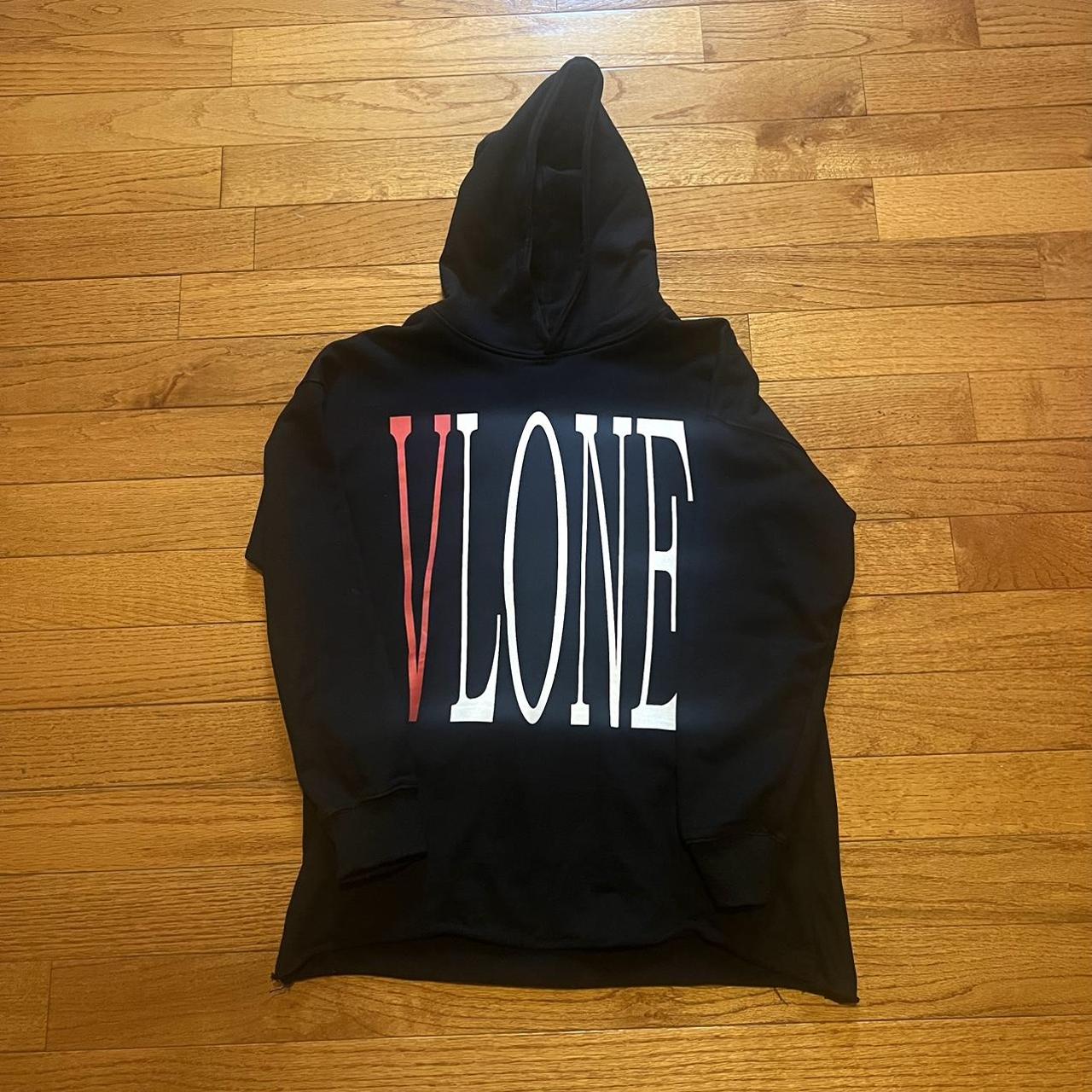 Vlone Men's Black and Red Hoodie | Depop