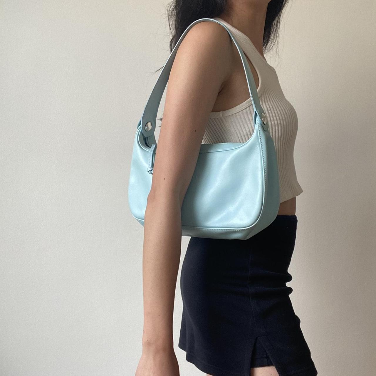 VINTAGE LONGCHAMP BABY BLUE BAGUETTE BAG// cutest... - Depop