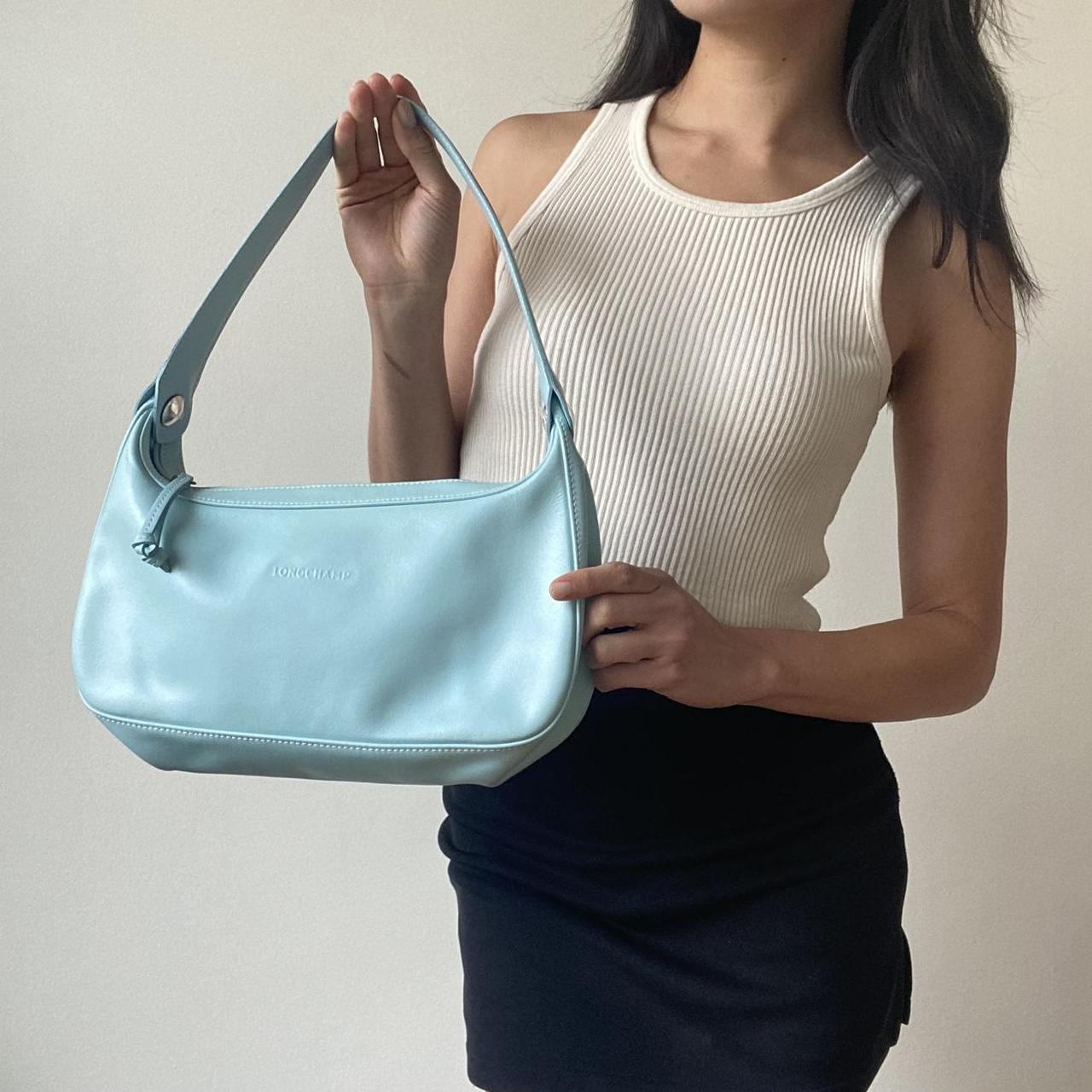 VINTAGE LONGCHAMP BABY BLUE BAGUETTE BAG// cutest... - Depop