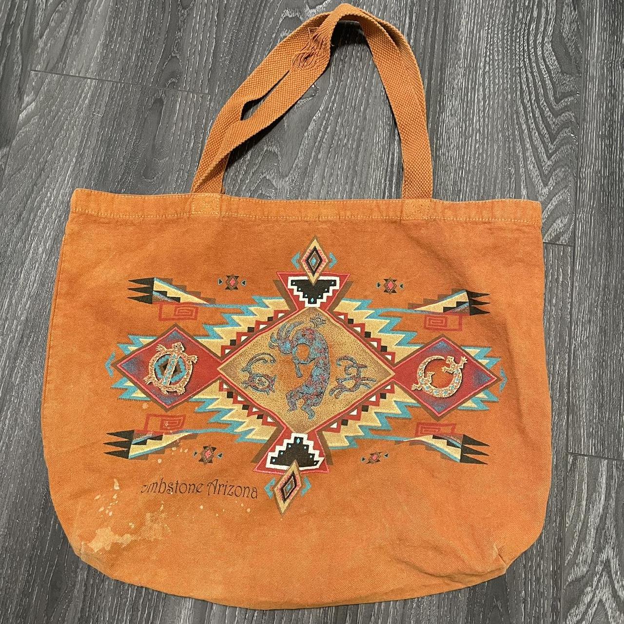 Orange arizona dirt tote bag. some staining on... - Depop