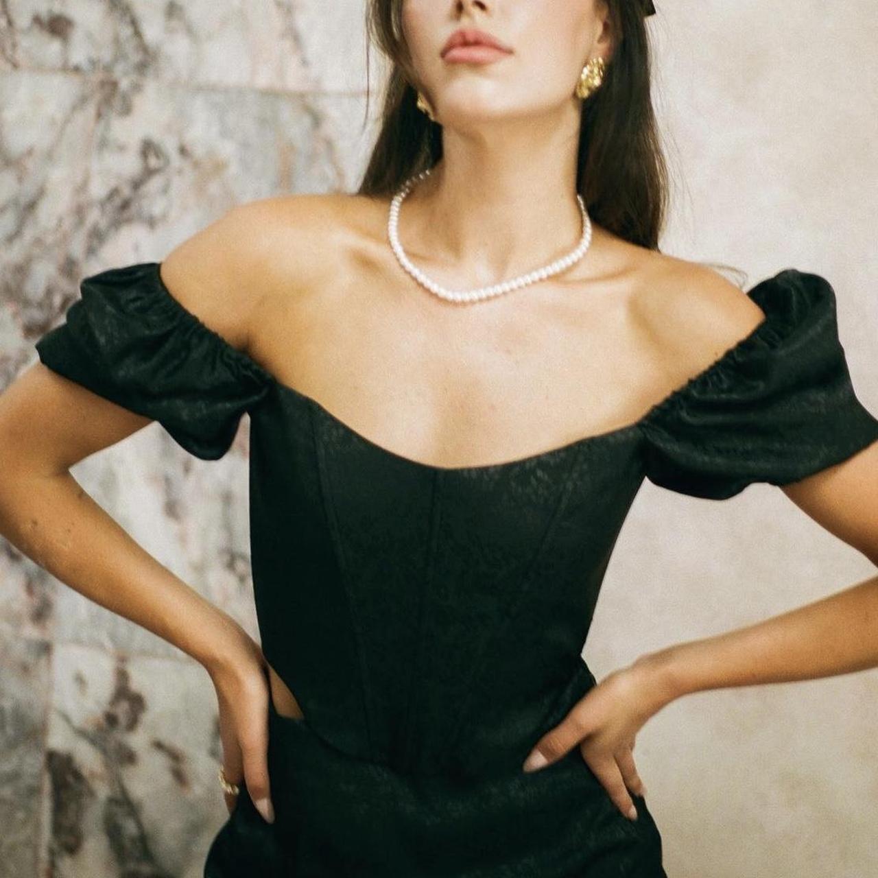 Wayf x Jourdan Sloane Emma Puff Sleeve Corset Top +... - Depop